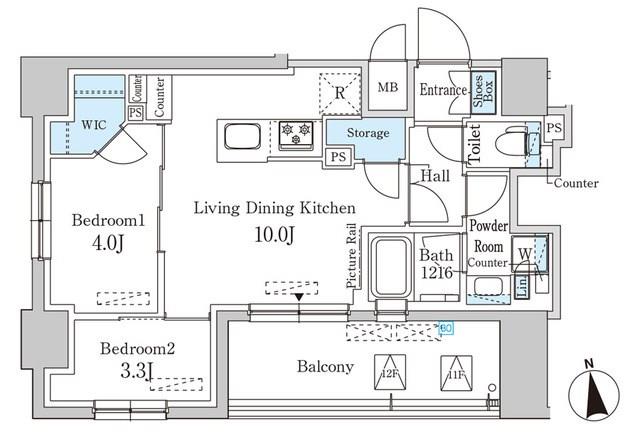 Unit details of Park Axis Kanda Residence 12F - PLAZA HOMES